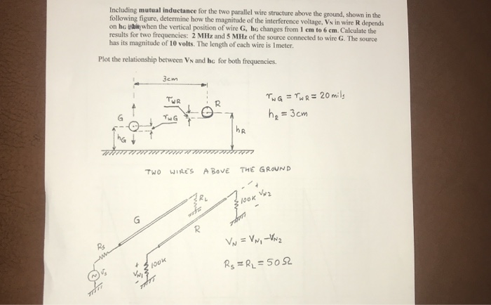 Solved Including mutual inductance for the two parallel wire | Chegg.com