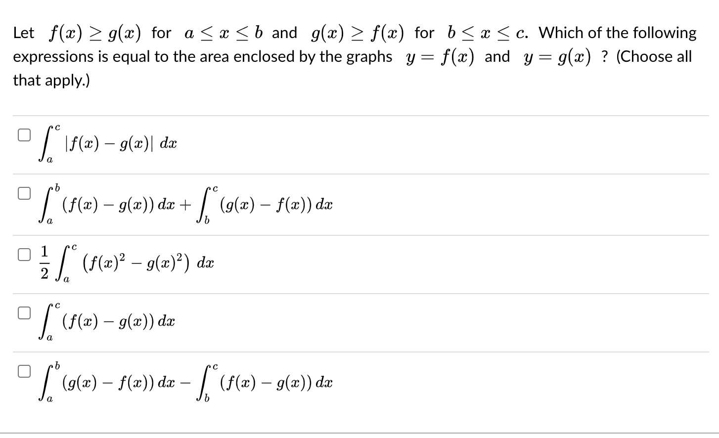 Solved Let f(x) > g(x) for a