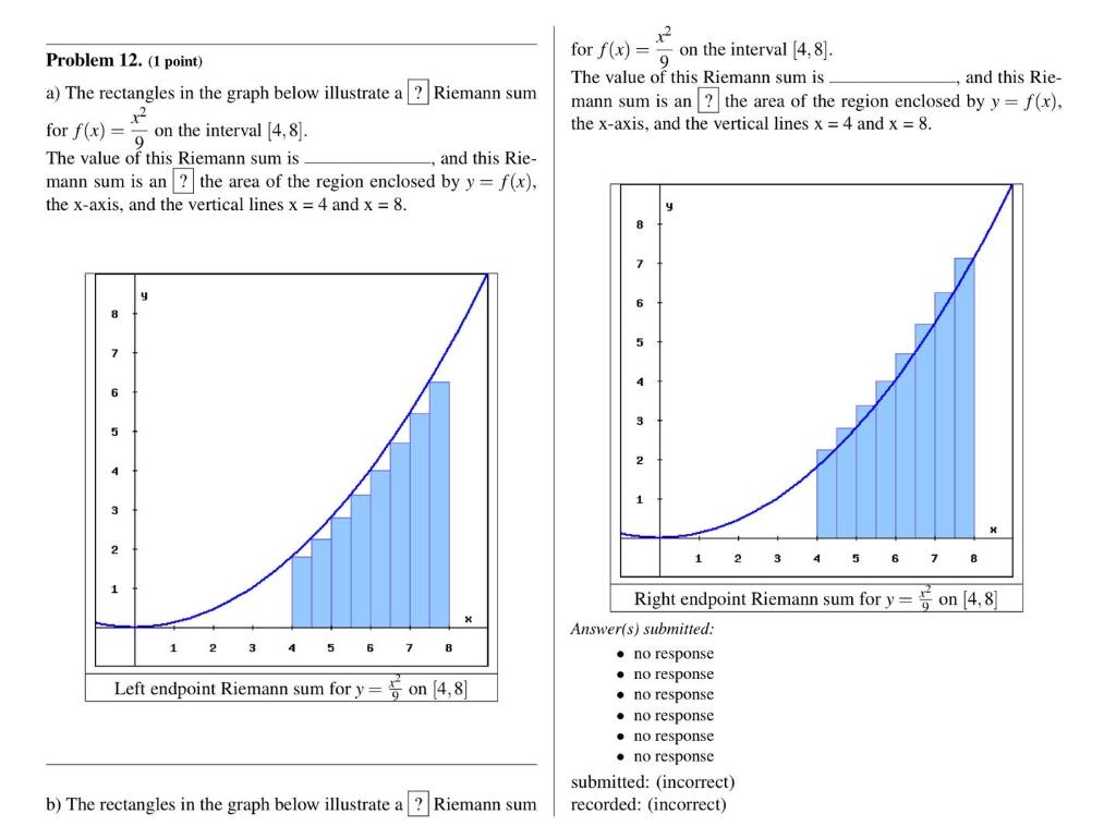 Solved \begin{tabular}{l|l} Problem 12. (1 point) & for | Chegg.com
