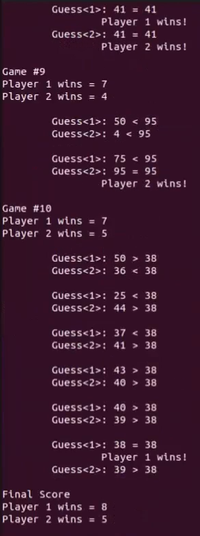 Solved I need help fixing this simulating guessing game with | Chegg.com