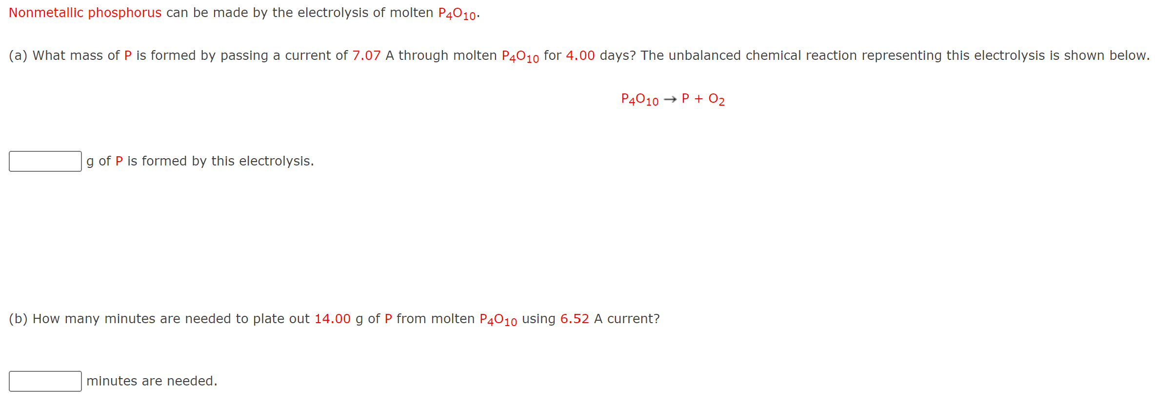 Solved Nonmetallic phosphorus can be made by the | Chegg.com