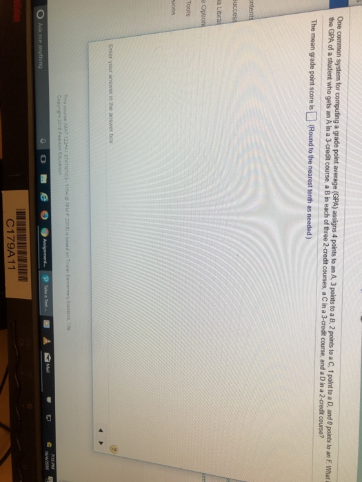 Solved the GPA of a student who gets an A in a 3-credit | Chegg.com