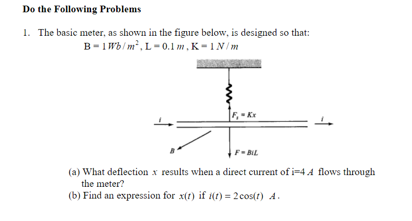 Solved Do the Following ProblemsThe basic meter, as shown in | Chegg.com