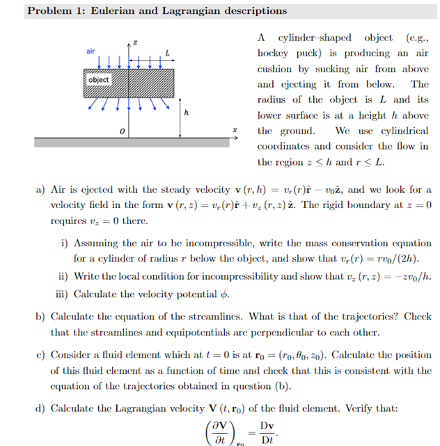 Solved PartProblem 1: Eulerian and Lagrangian descriptionsΛ | Chegg.com