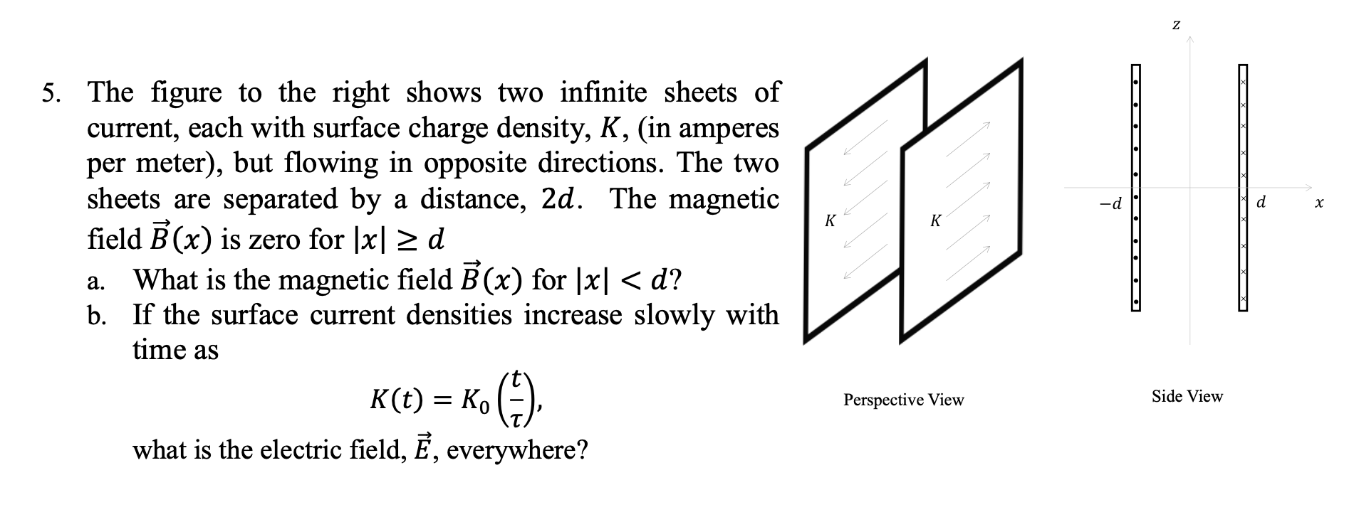 Solved The figure to the right shows two infinite sheets | Chegg.com