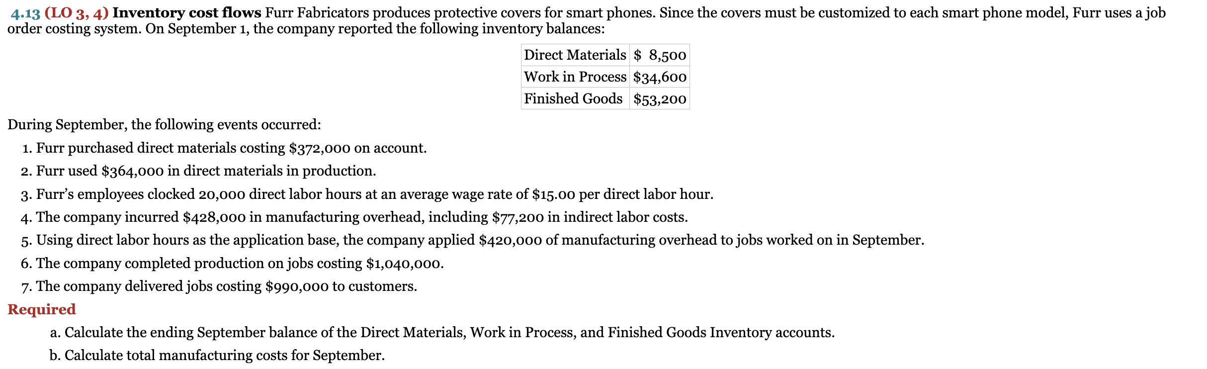 Solved During September, the following events occurred: 1. | Chegg.com