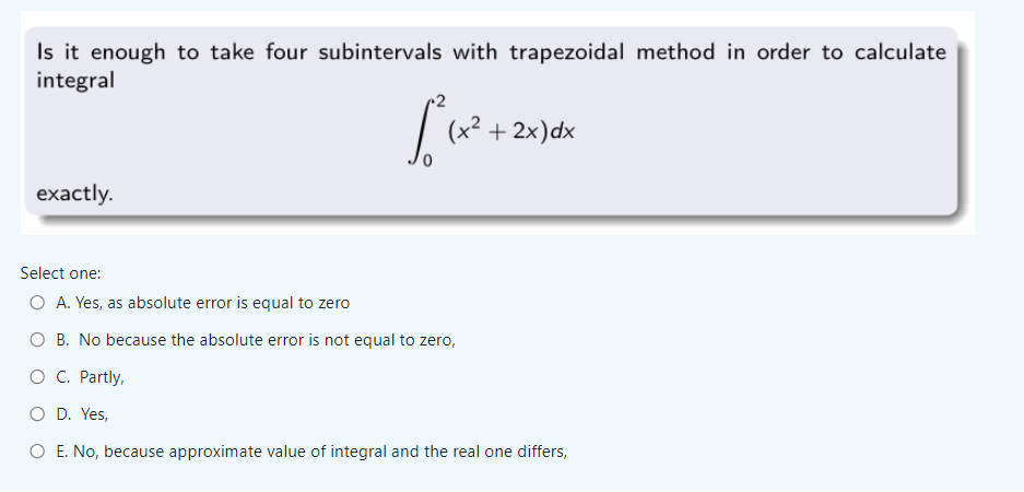 Solved Is it enough to take four subintervals with | Chegg.com