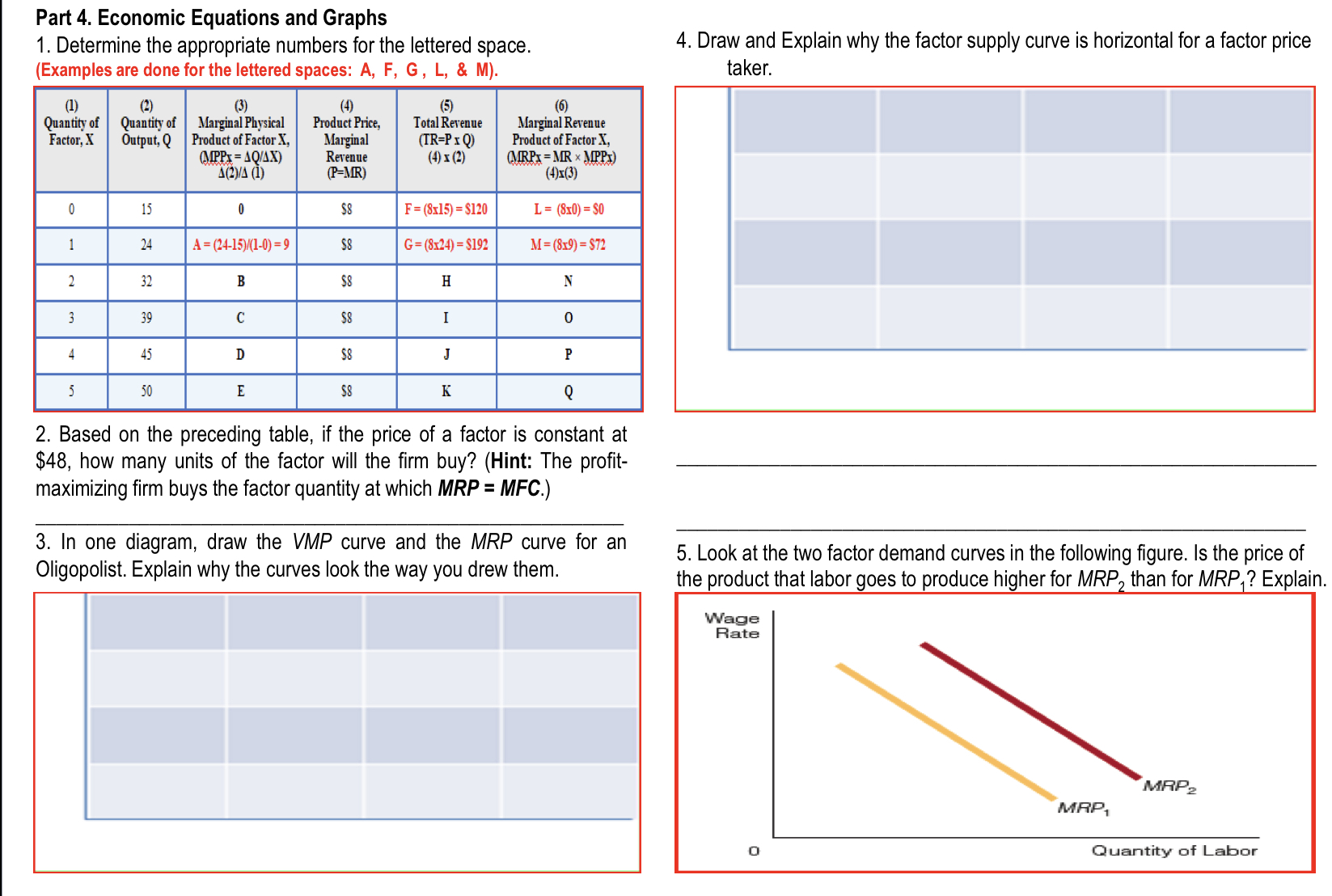 Solved Part 4. Economic Equations and Graphs 1. Determine | Chegg.com