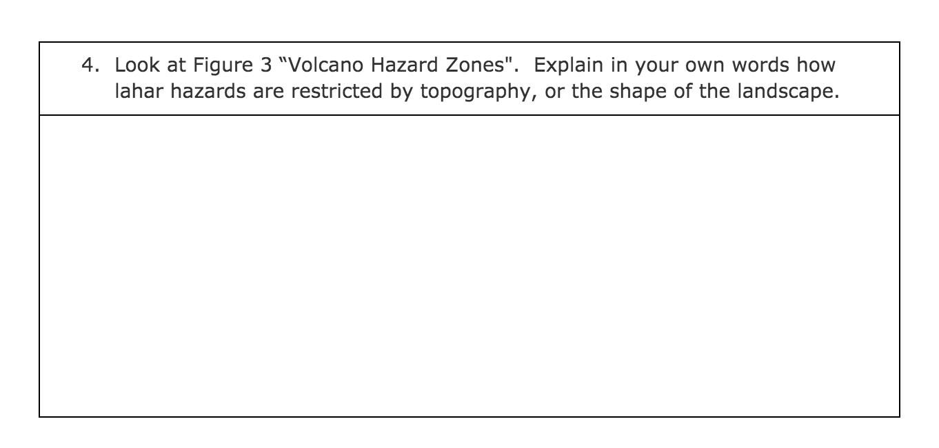 Solved 4. Look at Figure 3 "Volcano Hazard Zones". Explain | Chegg.com