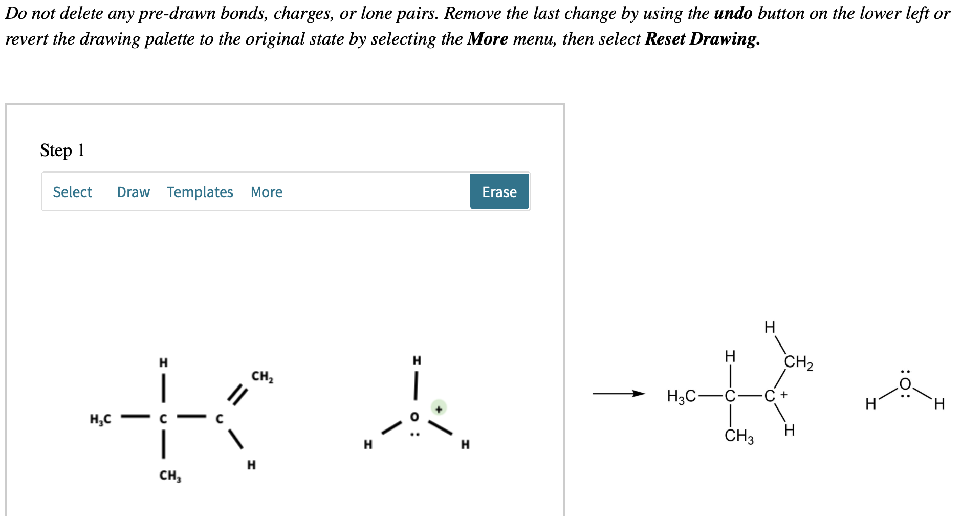 Solved Do ﻿not delete any pre-drawn bonds, charges, or ﻿lone | Chegg.com