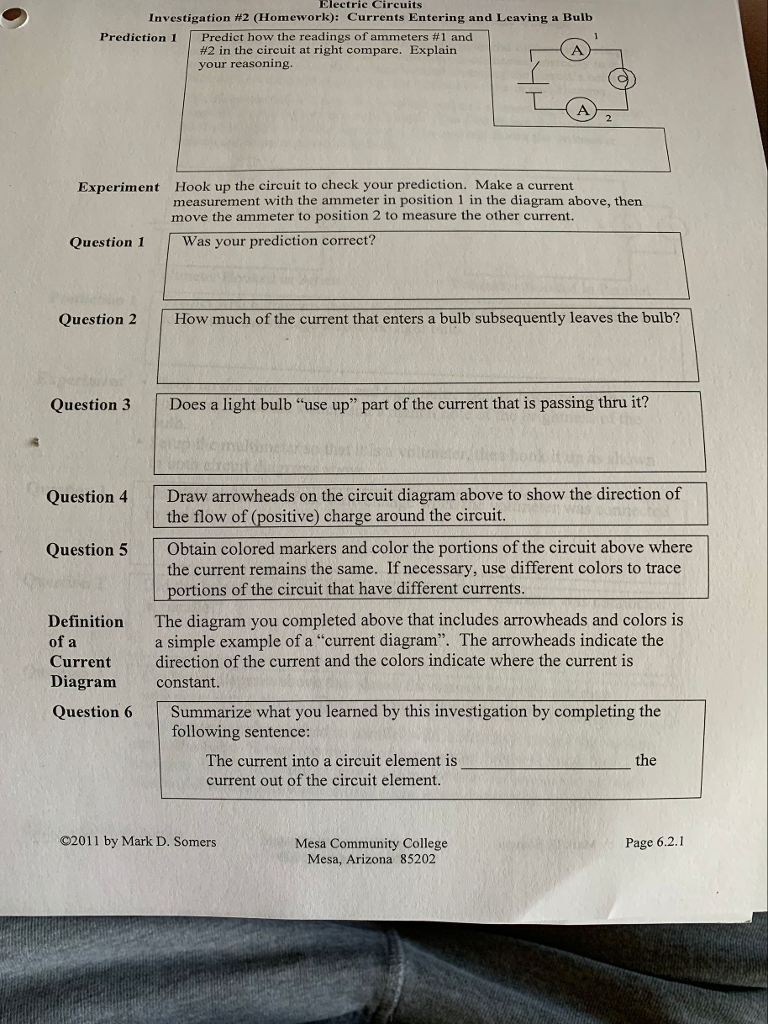 Solved Electric Circuits Investigation #2 (Homework): | Chegg.com