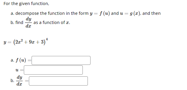 Solved For the given function,a. ﻿decompose the function in | Chegg.com