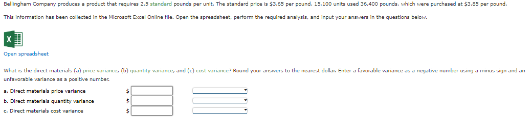 Solved Bellingham Company produces a product that requires | Chegg.com