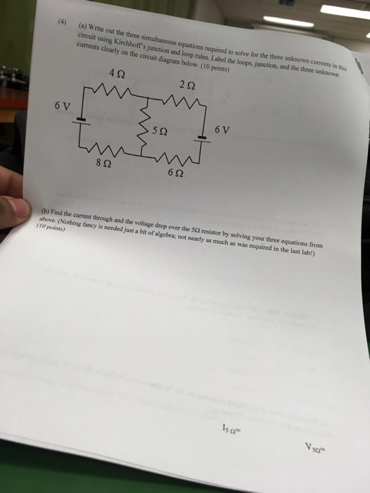 Solved (4) (a) Write out the three simultaneous equations | Chegg.com