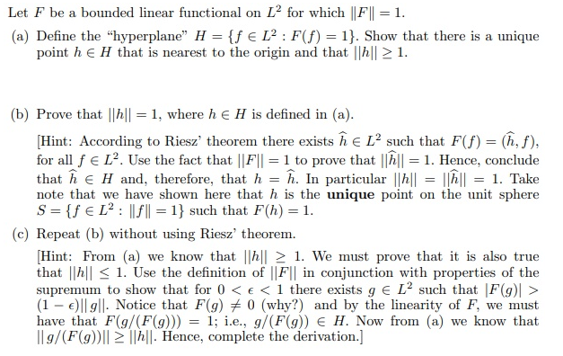 Solved Let F be a bounded linear functional on LP for which | Chegg.com
