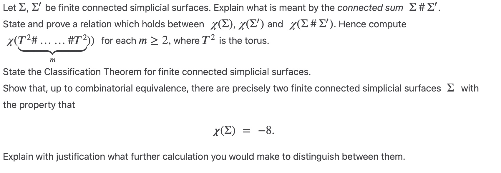 Solved Let ΣΣ′ Be Finite Connected Simplicial Surfaces 
