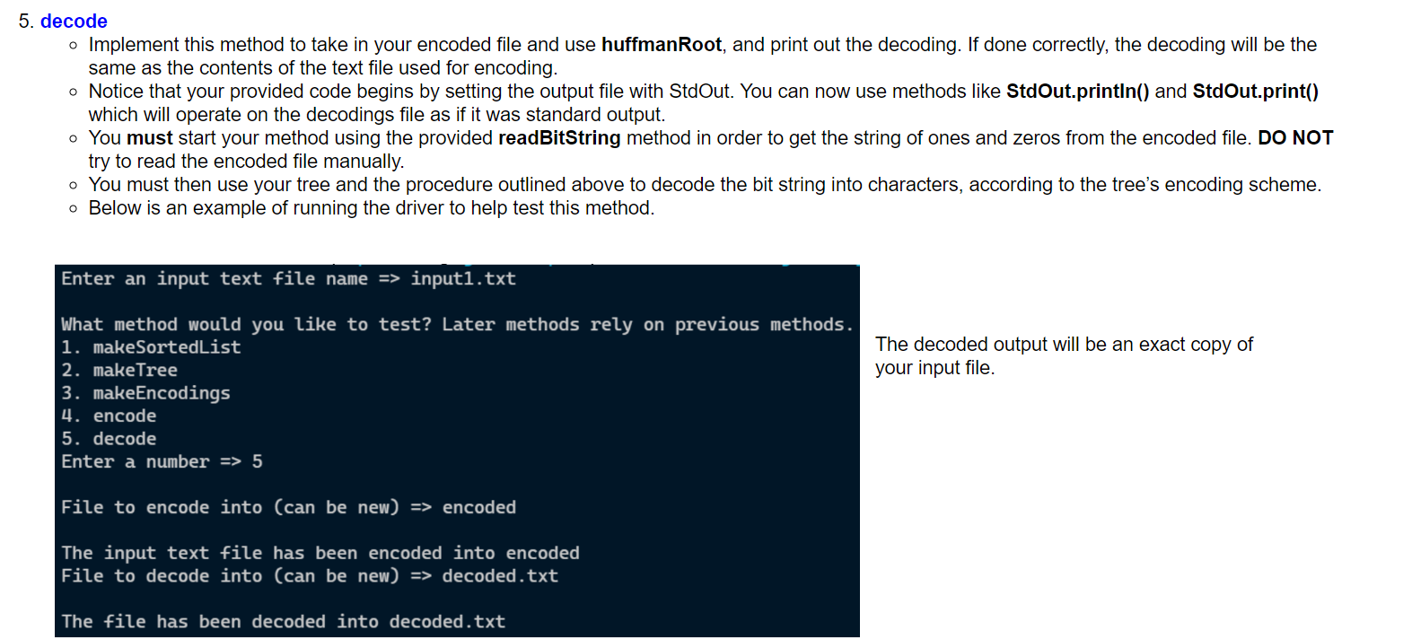 Solved I only need help with encode() and decode() in | Chegg.com