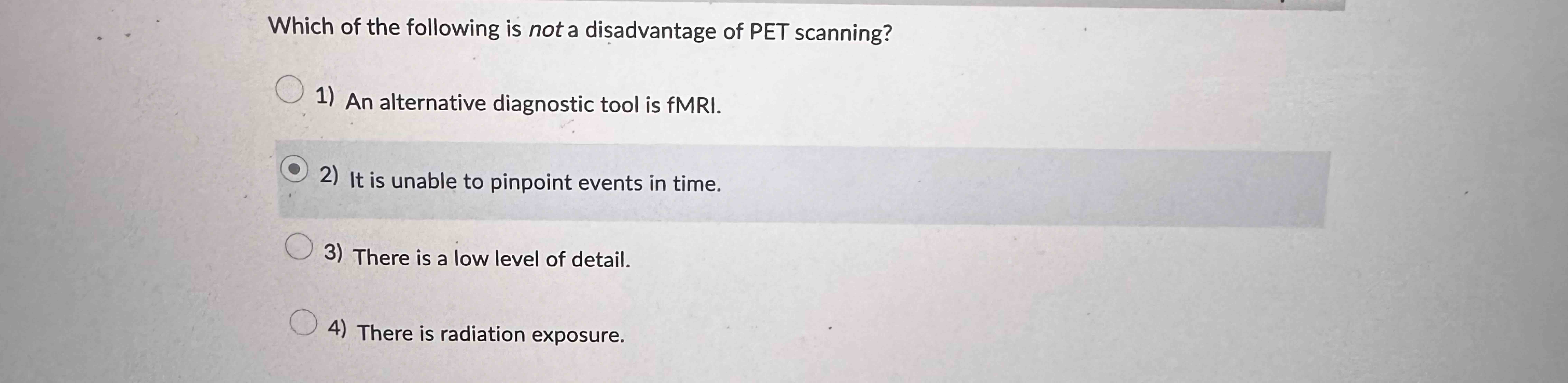 Solved Which of the following is not a disadvantage of PET | Chegg.com