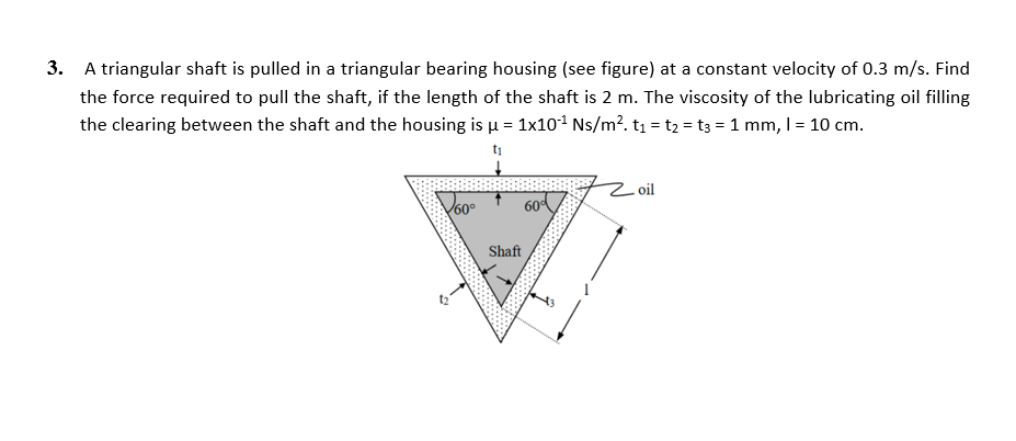 Solved A triangular shaft is pulled in a triangular bearing | Chegg.com