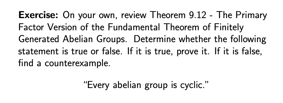 Solved 9.12 Theorem (Primary Factor Version of the | Chegg.com