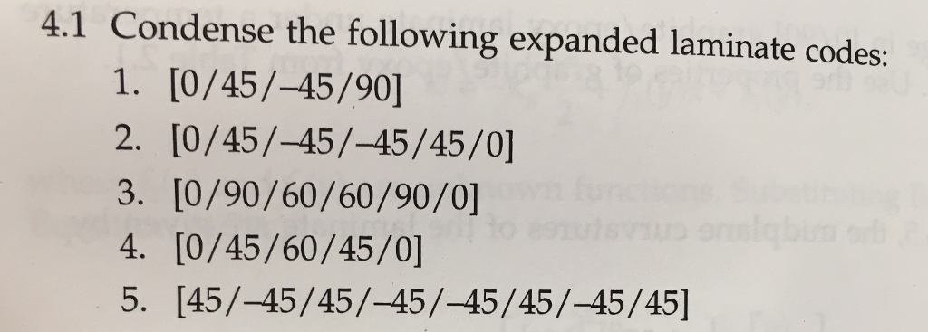 Solved 4.1 Condense the following expanded laminate codes: | Chegg.com
