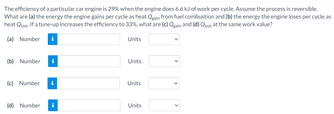 Solved The efficiency of a particular car engine is 29% when | Chegg.com