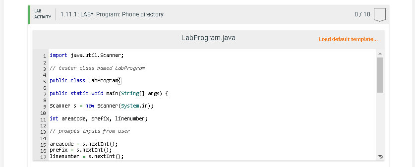 Solved JAVA 1.11 LAB*: Program: Phone directory JAVA i need | Chegg.com