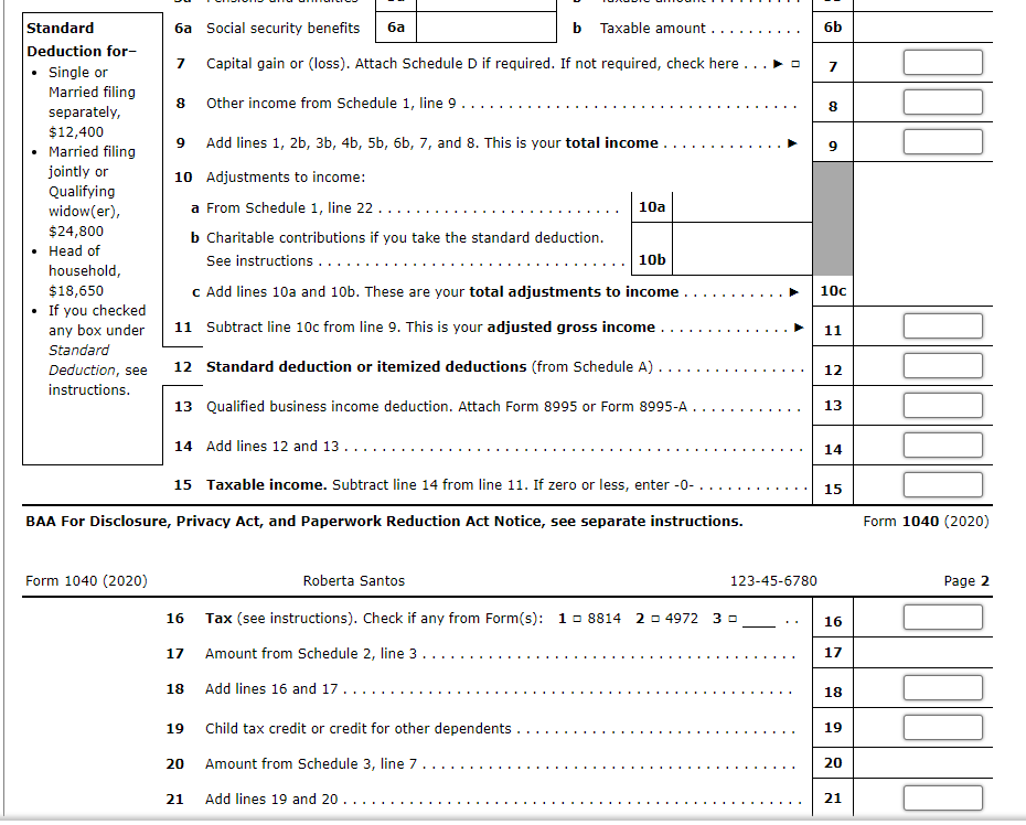 Use the 2020 Tax Rate Schedules to compute the tax. | Chegg.com
