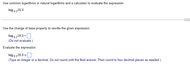 Solved Use common logarithms or natural logarithms and a | Chegg.com