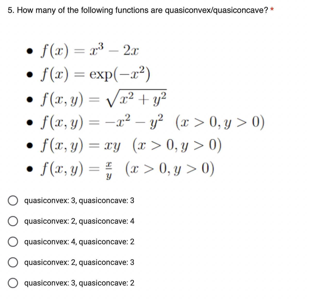 Solved 5. How many of the following functions are | Chegg.com