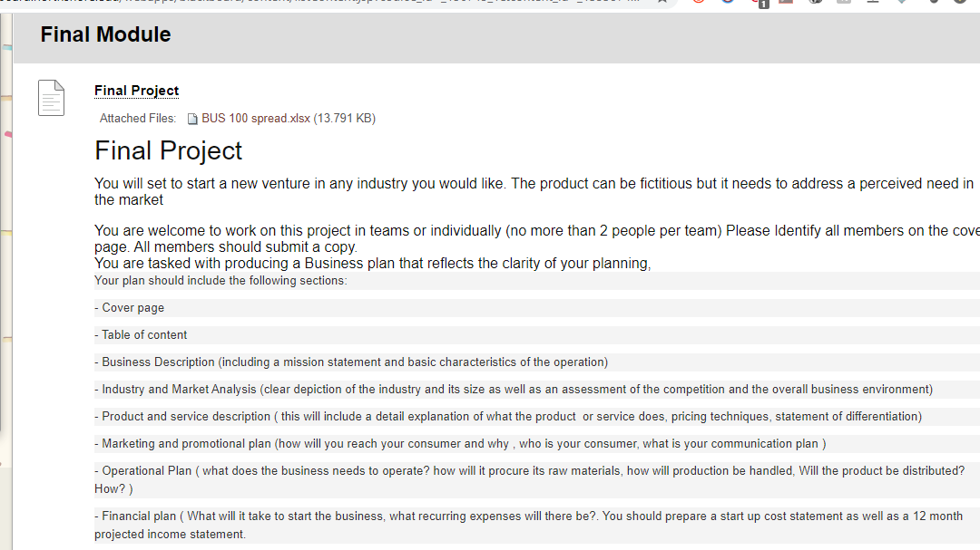Solved Final Module Final Project Attached Files: BUS 100 | Chegg.com