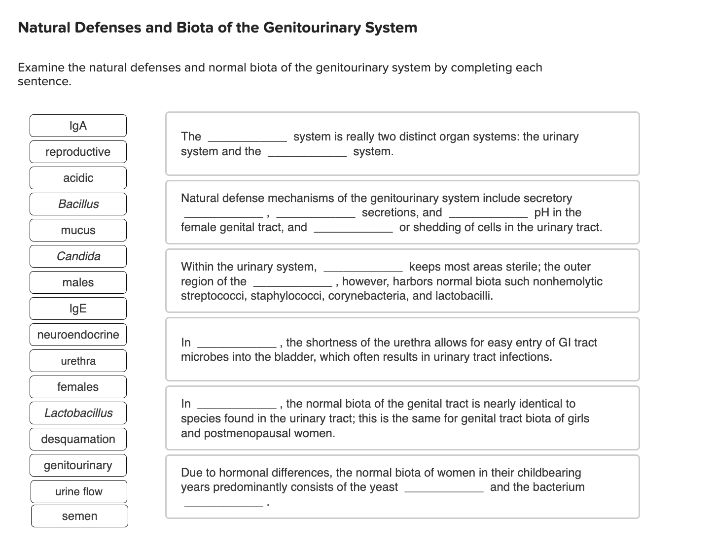 Solved Examine the natural defenses and normal biota of the | Chegg.com