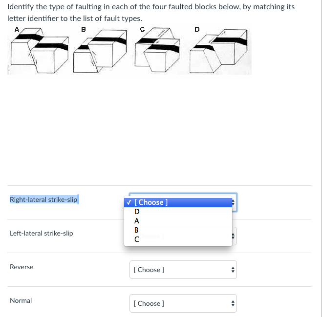 Solved Identify the type of faulting in each of the four | Chegg.com