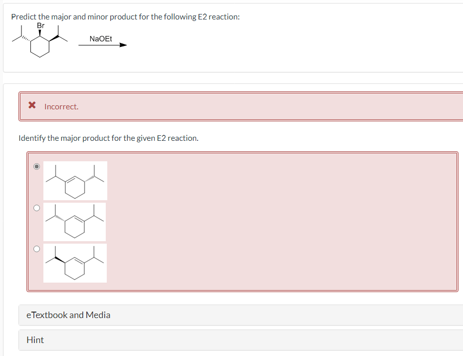 Solved Predict the major and minor product for the following | Chegg.com