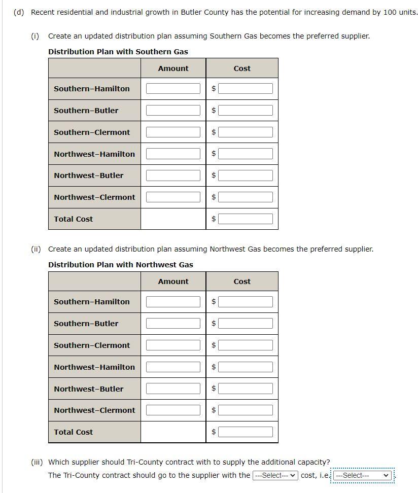 Solved Tri-County Utilities, Inc., supplies natural gas to | Chegg.com