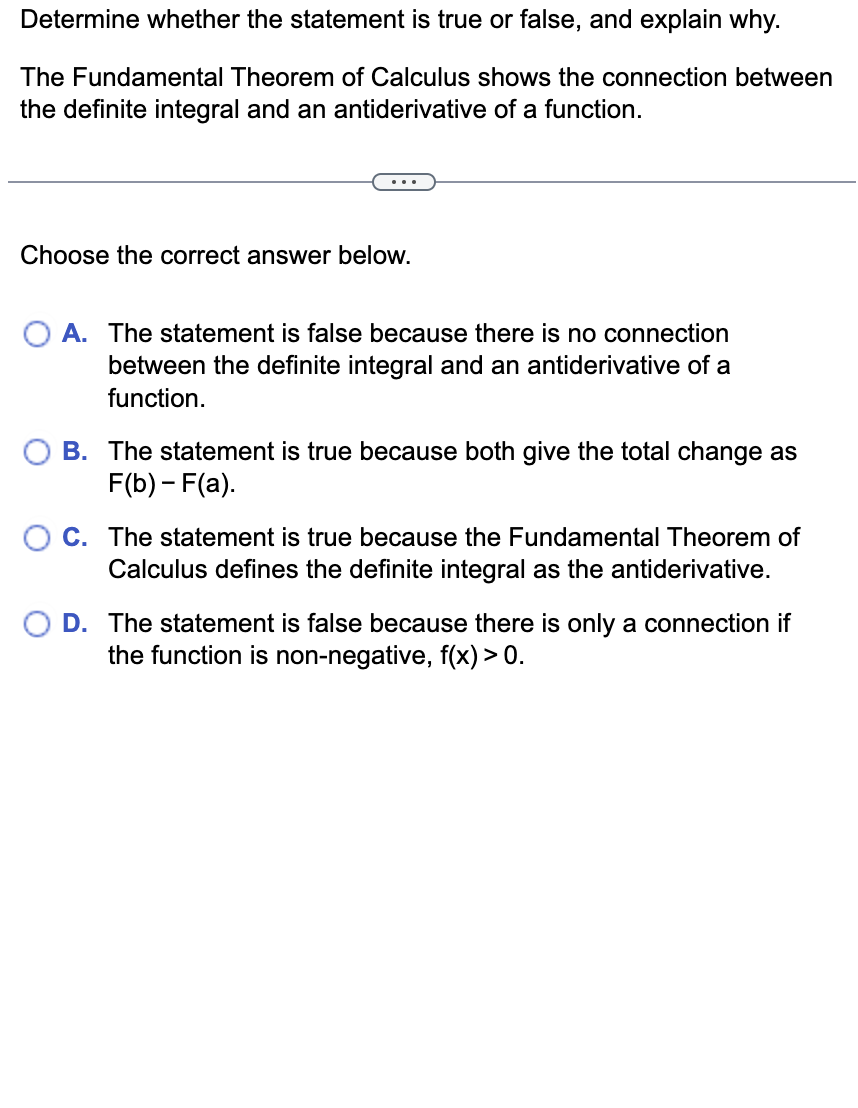 Solved Determine whether the statement is true or false, and | Chegg.com