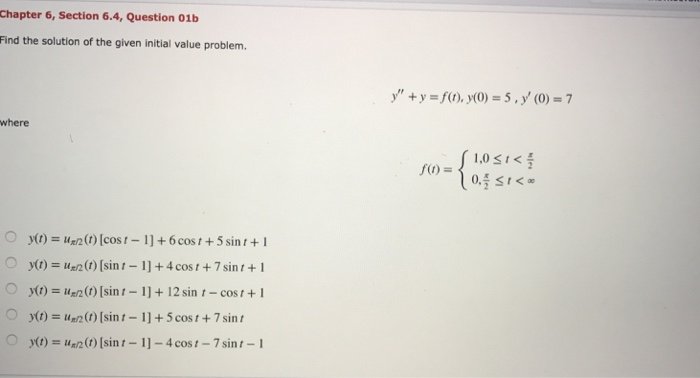 Solved Chapter 6, Section 6.4, Question 01b Find the | Chegg.com