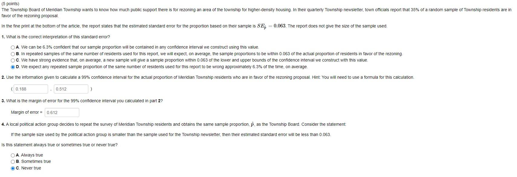 Solved favor of the rezoning proposal. 1. What is the | Chegg.com