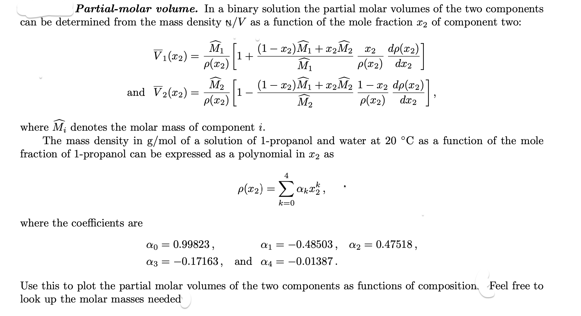 Solved Partial-molar volume. In a binary solution the | Chegg.com
