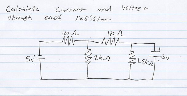 Solved and voltage Calculate through Current each resistor | Chegg.com