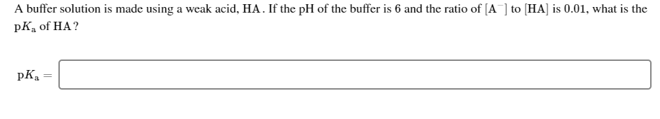 Solved A buffer solution is made using a weak acid, HA. If | Chegg.com