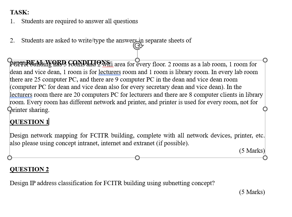 Solved dean and vice dean, 1 room is for lecturers room and | Chegg.com