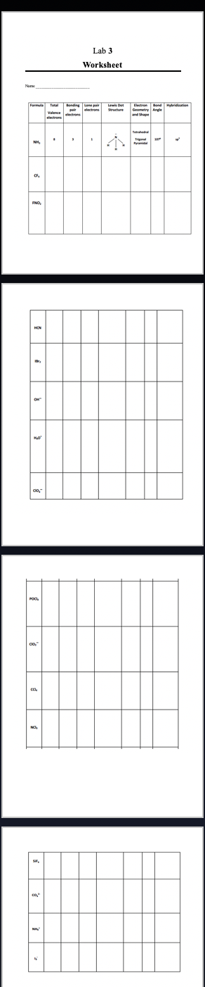Lab 3 Worksheet | Chegg.com