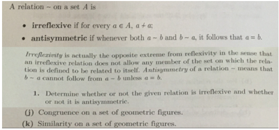 Solved A relation - on a set A is • irreflexive if for every | Chegg.com