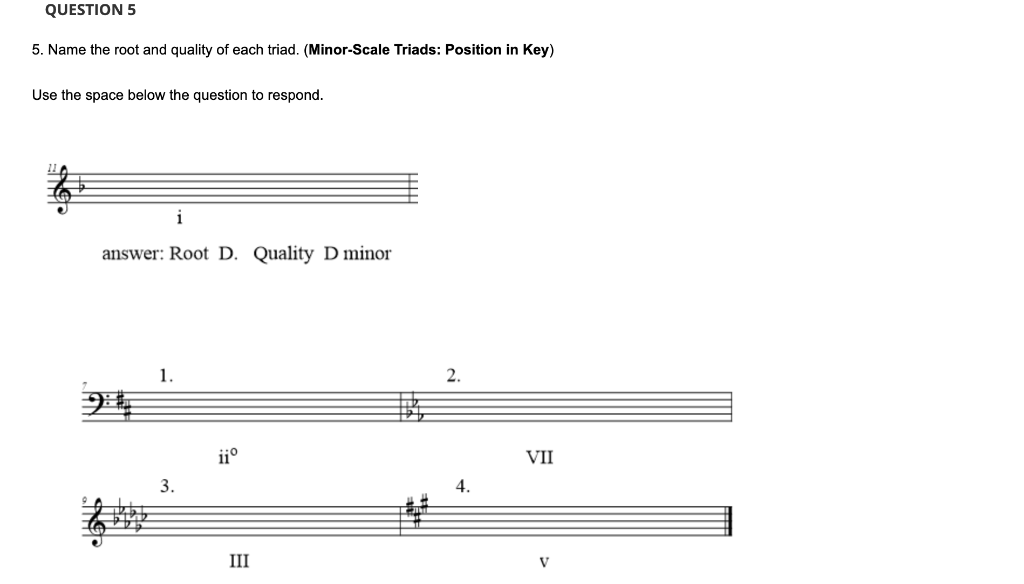 5. Name the root and quality of each triad. | Chegg.com