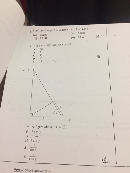 Solved Find acute angle theta in radians if tan theta = | Chegg.com