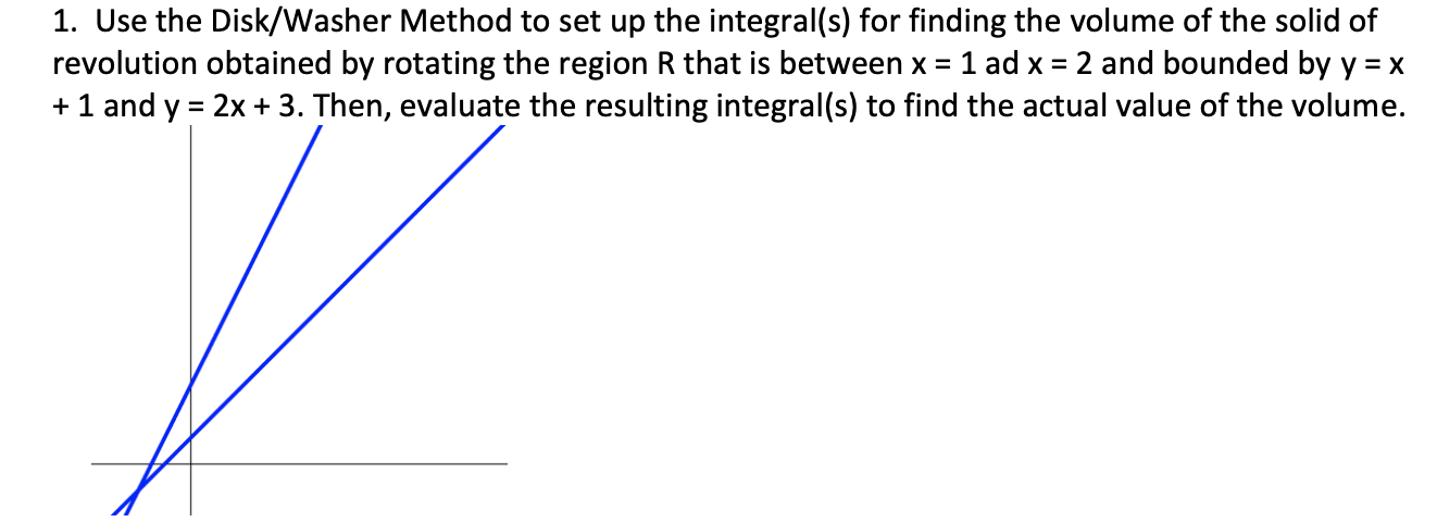 1. Use the Disk/Washer Method to set up the | Chegg.com
