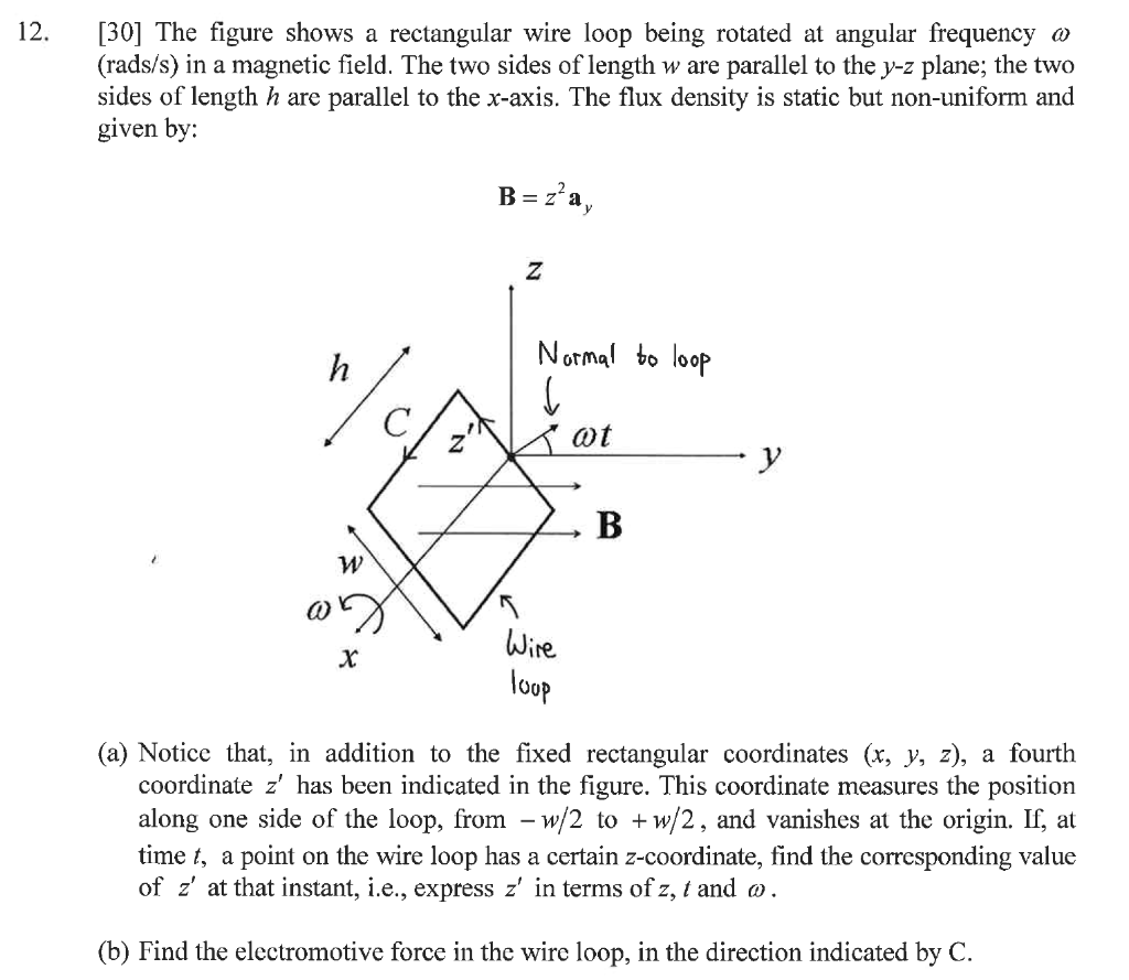 12. [30] The figure shows a rectangular wire loop | Chegg.com