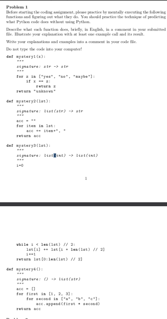 Solved Problem 1 Before starting the coding assignment, | Chegg.com