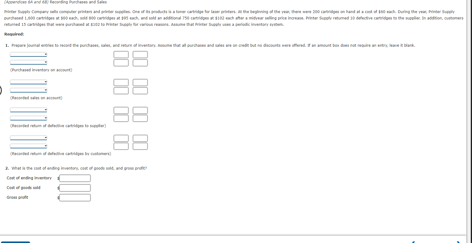 Solved (Appendices 6A and 6B ) ﻿Recording Purchases and | Chegg.com